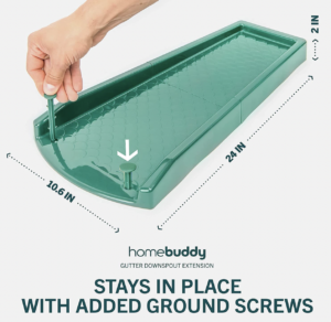 HomeBuddy Gutter Downspout Splash Block Extension - Green - Gutter Help