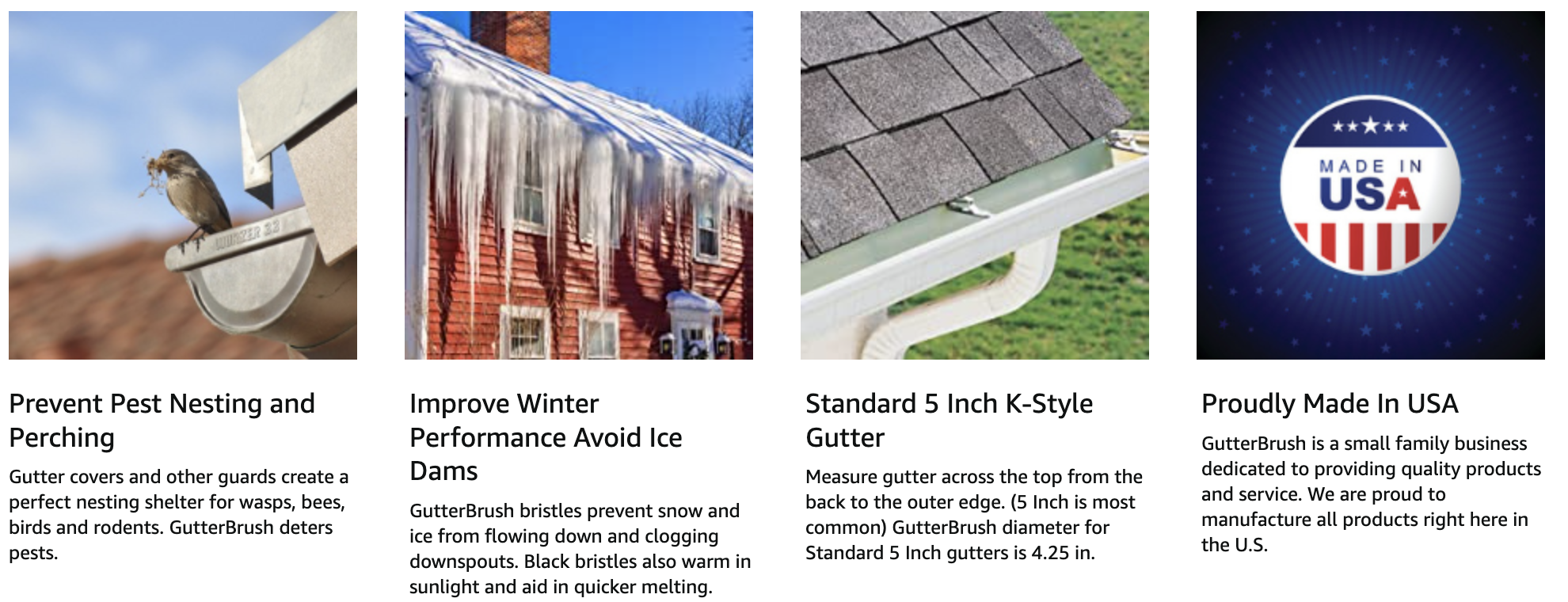 GutterBrush Easy Gutter Guards for 5-inch Gutters - Gutter Help